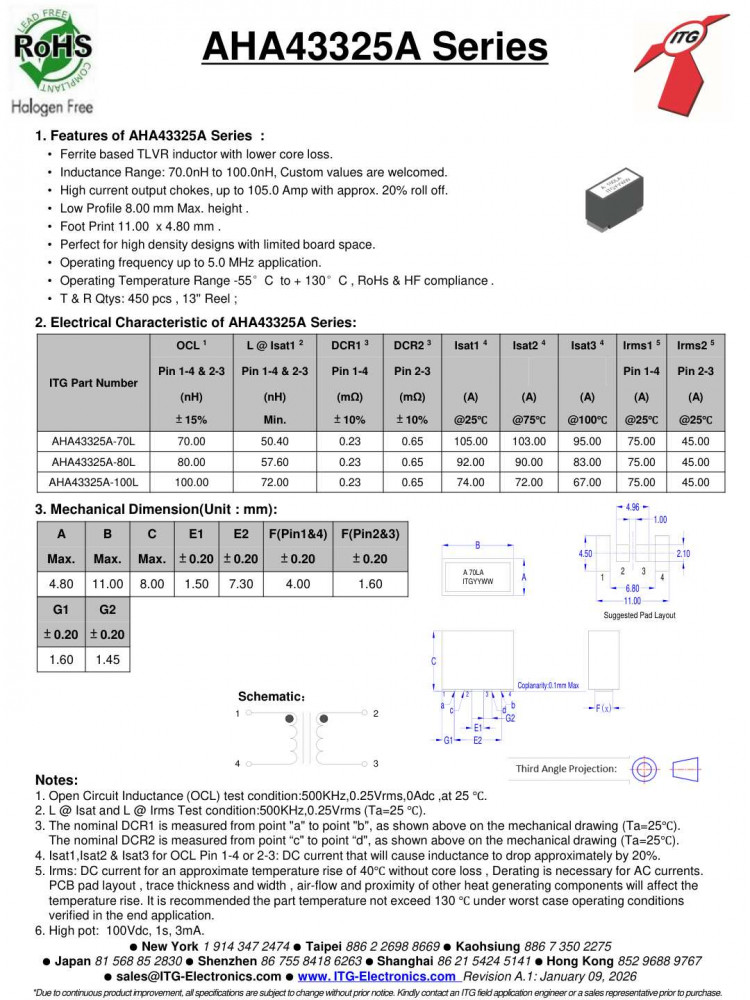 AHA43325A technical document, page 1