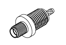 SMA Jack, Right-Angle, Bulkhead Receptacle, PCB, Through Hole, Brass Body, Gold (Au) Plated, with Jam Nut, Lockwasher and Gasket, IP66, 3.00mm Leg Length, 54 Pieces Per Tray, 50 Ohms