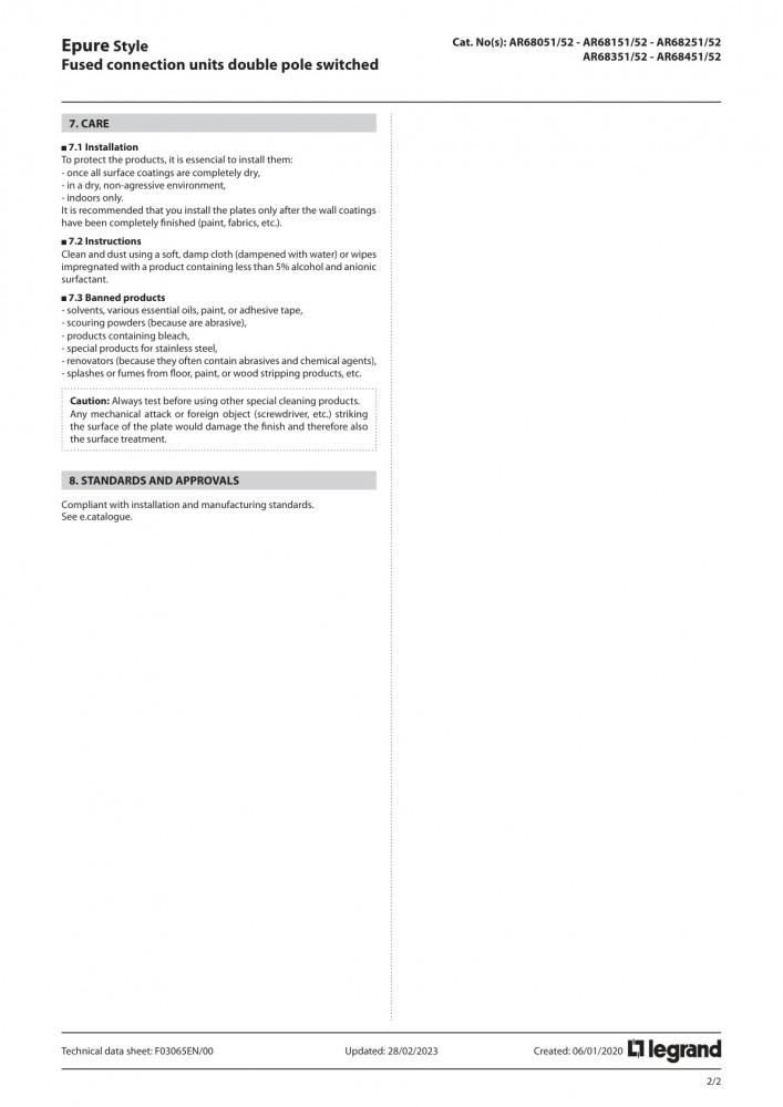 Legrand AR68352 technical document page 2