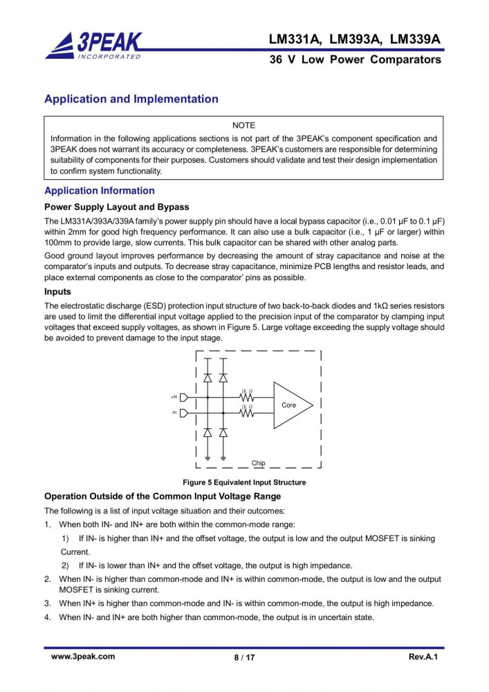 3PEAK LM339A datasheet page 8