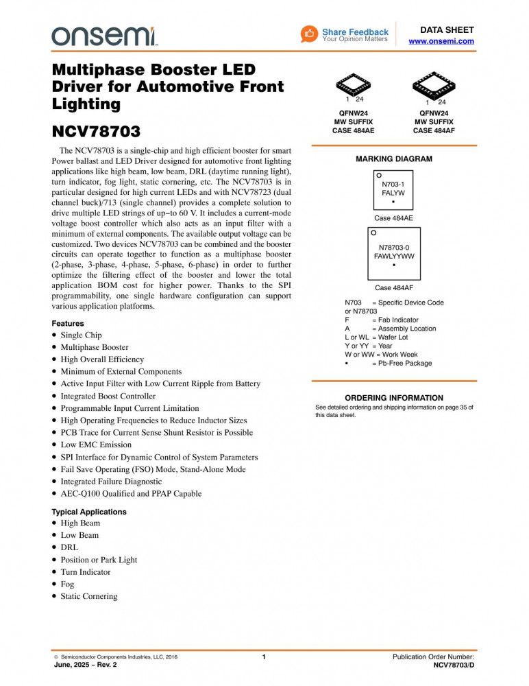 NCV78703 technical document page 1