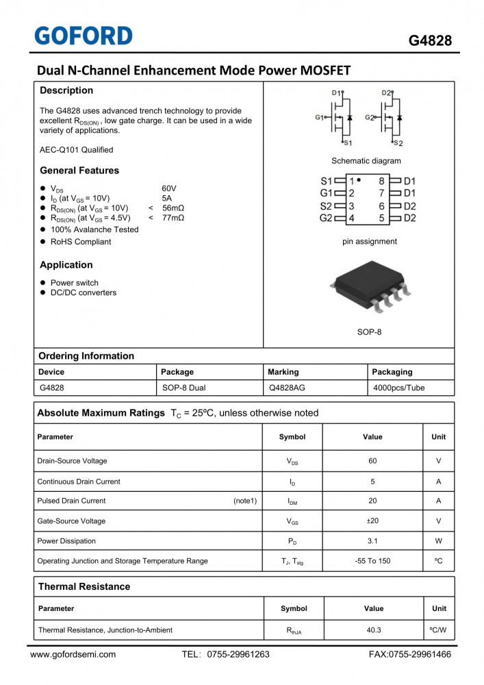 GOFORD G4828 datasheet page 1