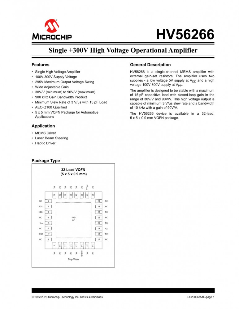 HV56266 technical document page 1