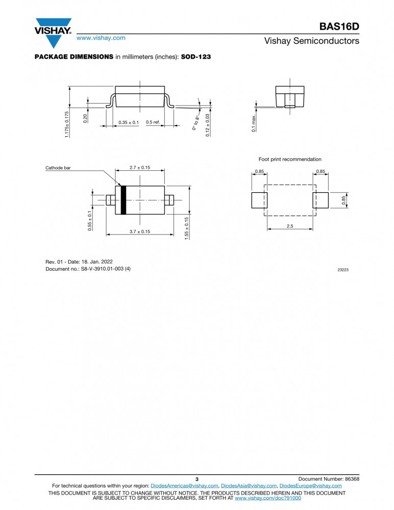 BAS16D technical document page 3