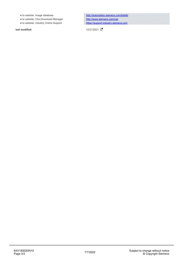 SIEMENS 6XV18303DN10 technical document page 3