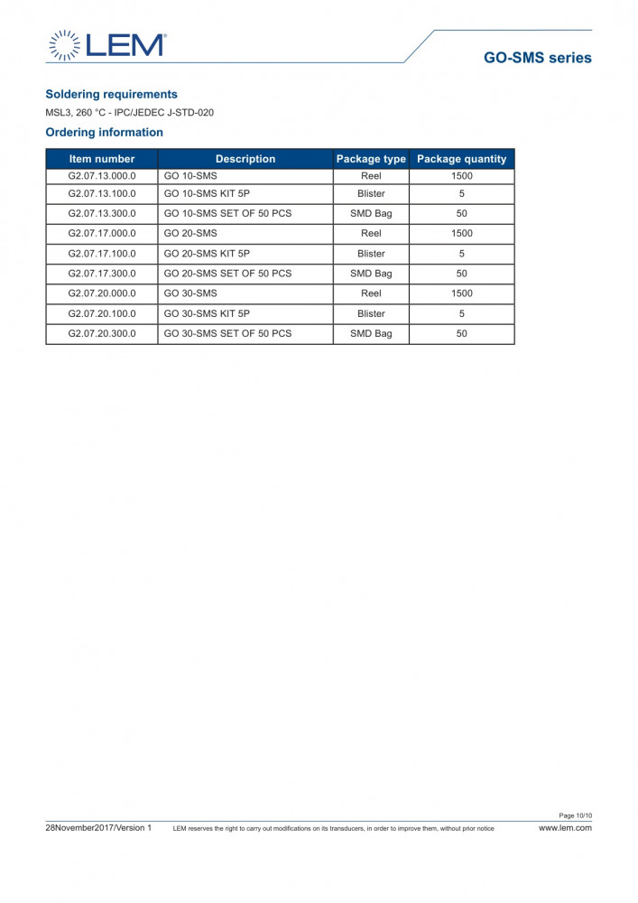 GO 10-SMS datasheet page 10