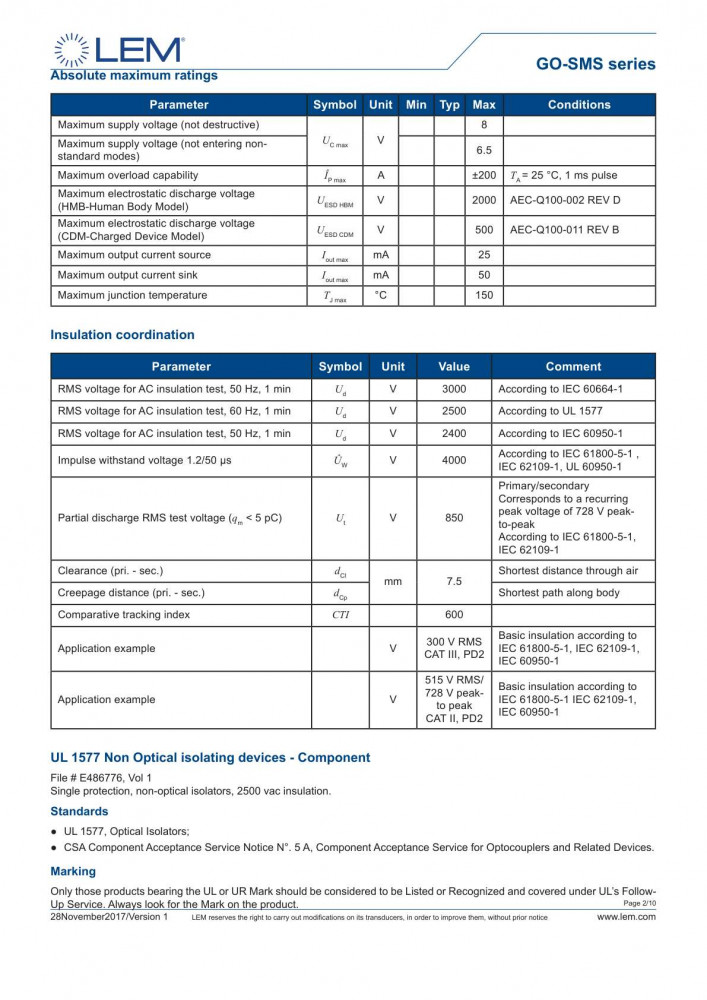 GO 10-SMS datasheet page 2