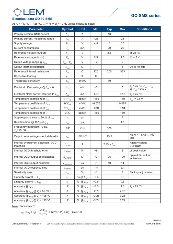 GO 10-SMS datasheet page 4