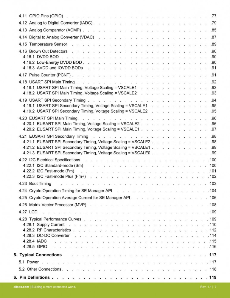 EFR32MG26 datasheet preview, page 7