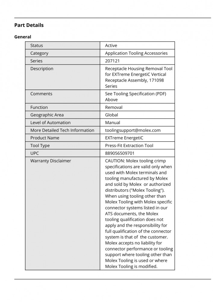 MOLEX 621007720 tooling document preview, page 2
