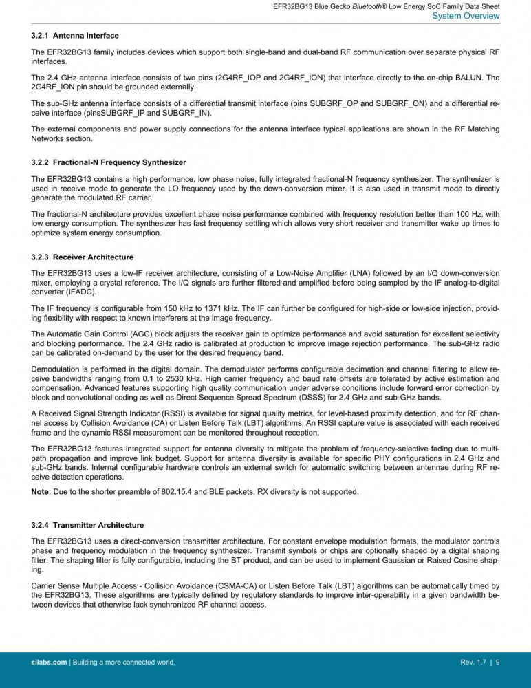 EFR32BG13 datasheet page preview 9