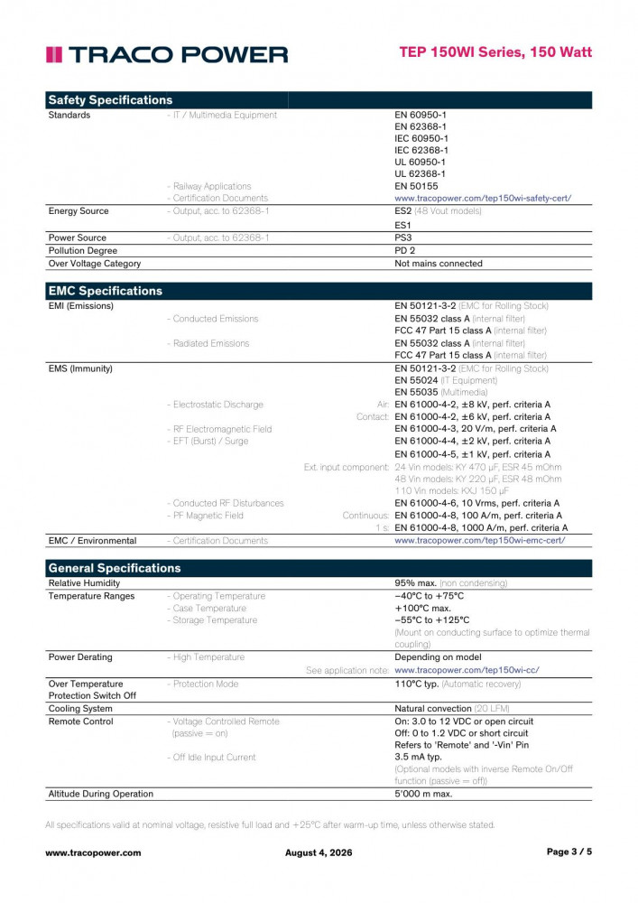 TEP 150WI datasheet page 3