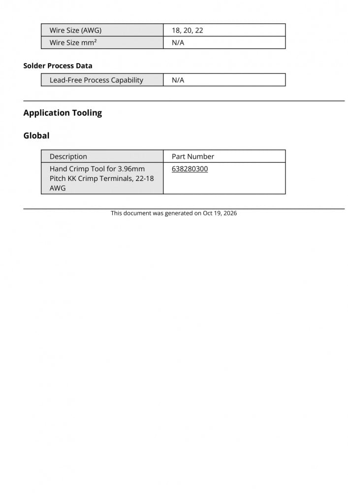 MOLEX KK 396 product specification page 3