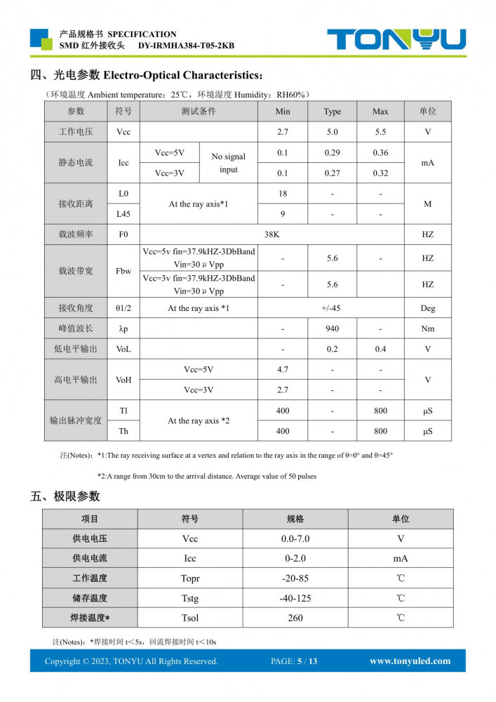 DY-IRMHA384-T05-2KB datasheet page 5