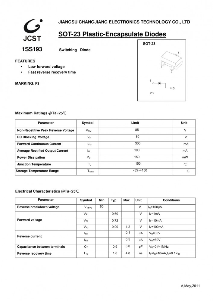 1SS193 datasheet page 1