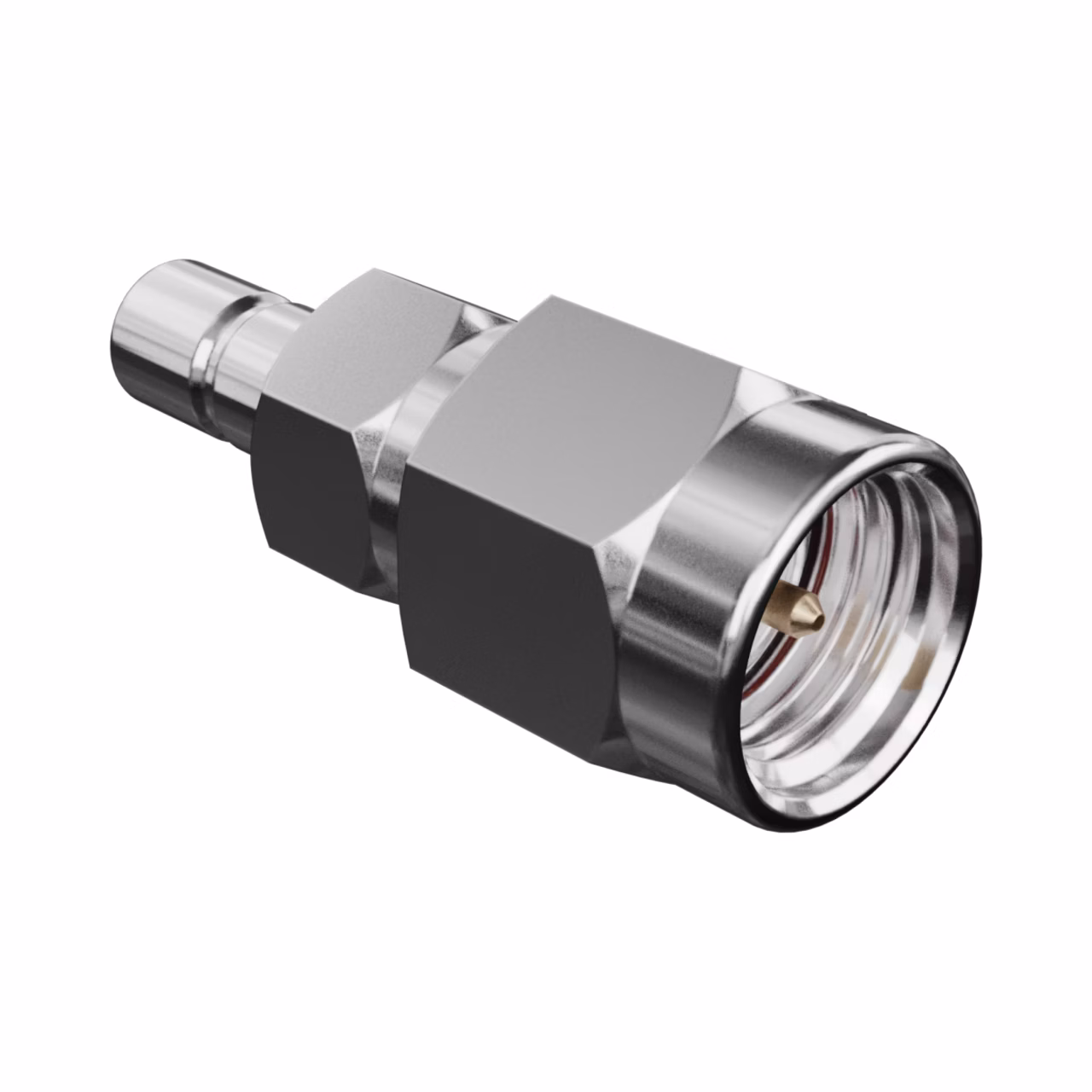 SMB Jack-to-SMA Plug, Between-Series Adapter, Straight, Tray, 50 Ohms for sale