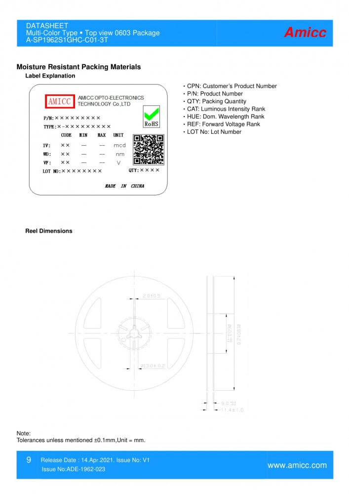 A-SP1962S1GHC-C01-3T datasheet page 9