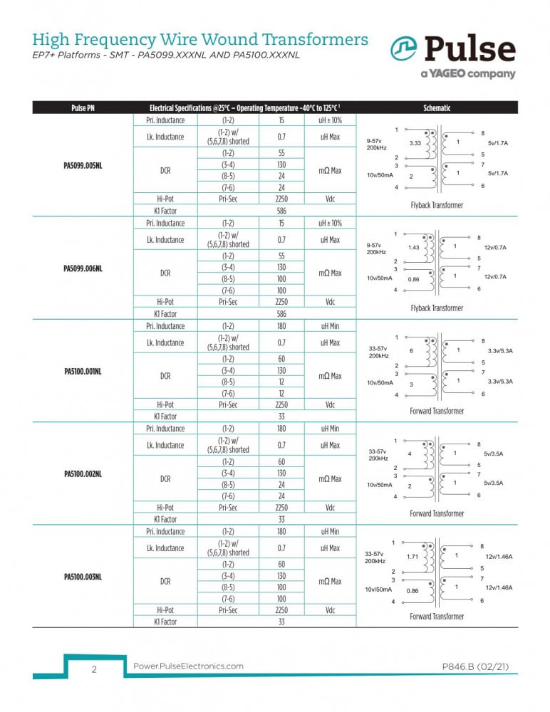 PA5099.003NLT datasheet page 2