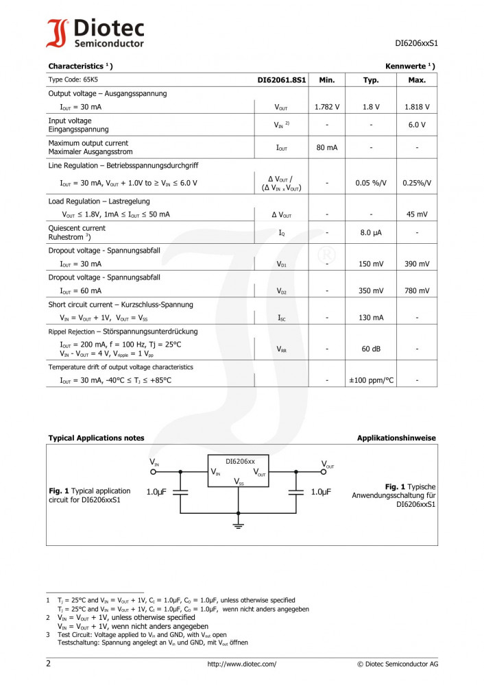 DIOTEC DI6206xxS2 datasheet page 2