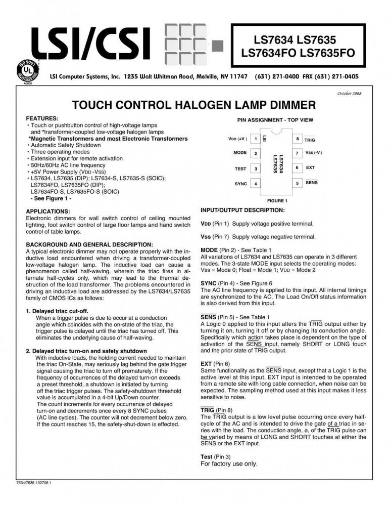 LS7634FO-S datasheet page 1