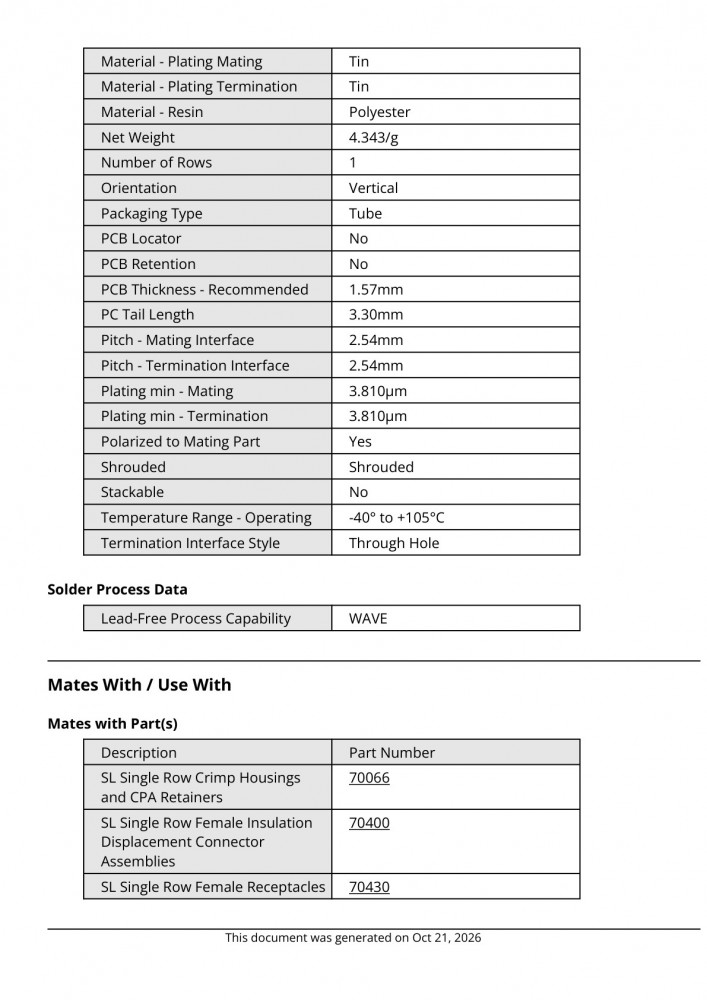 MOLEX 705430059 technical document preview, page 3