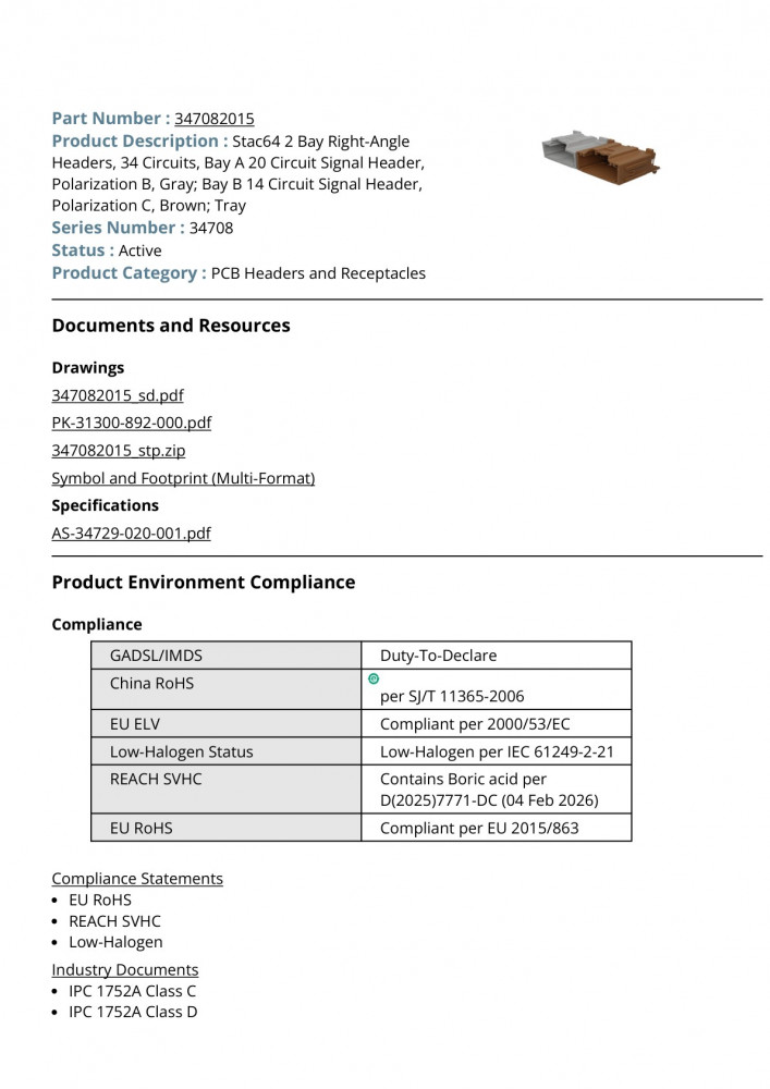 MOLEX 347082015 technical document image 1