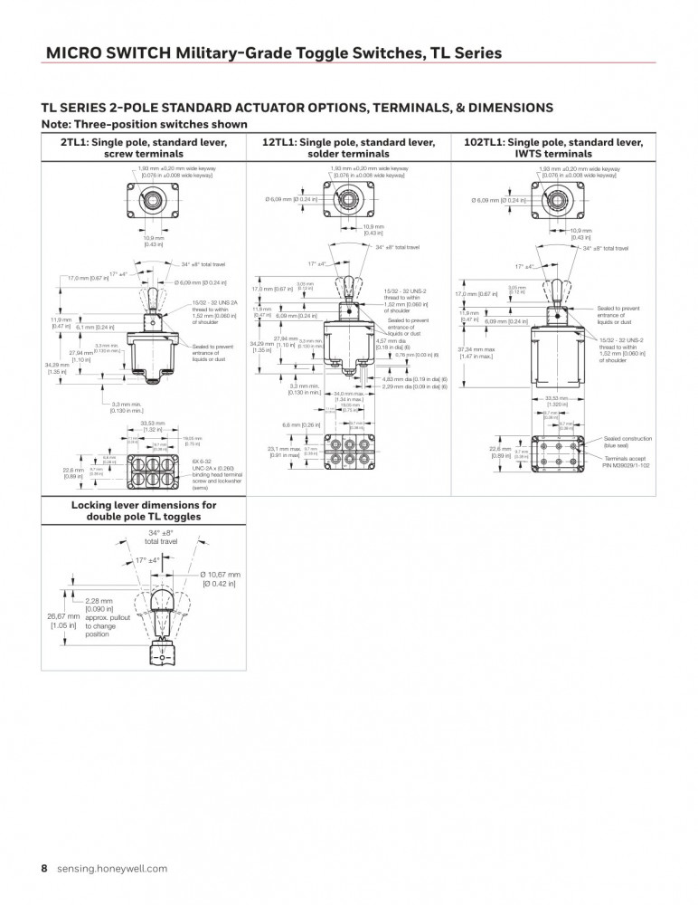 Honeywell TL Series datasheet page 8