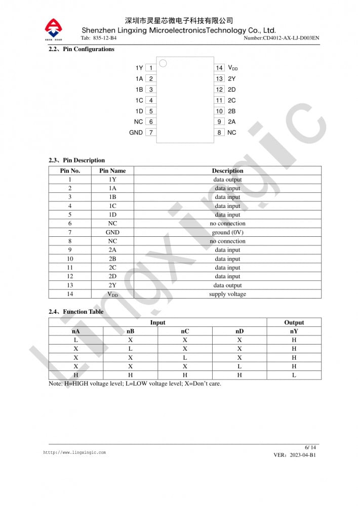CD4012BE(LX) datasheet page 6