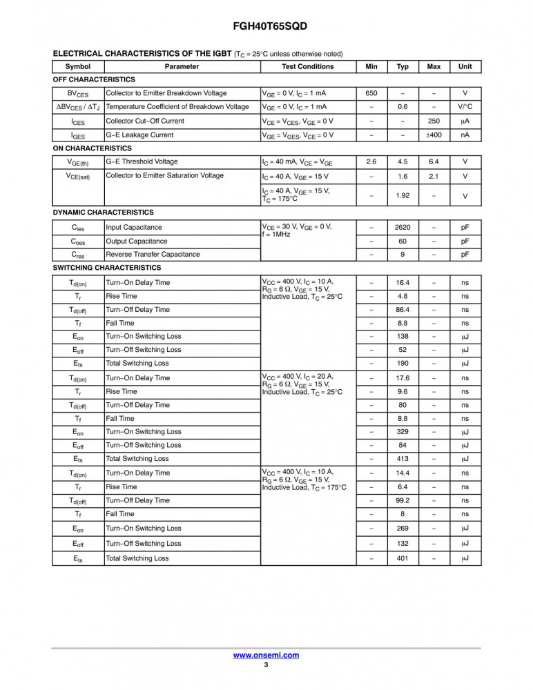 FGH40T65SQD datasheet page 3