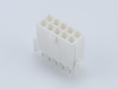 Mini-Fit Jr. Vertical Header, 4.20mm Pitch, Dual Row, 10 Circuits, with Snap-in Plastic Peg PCB Lock, Gold, Natural for sale