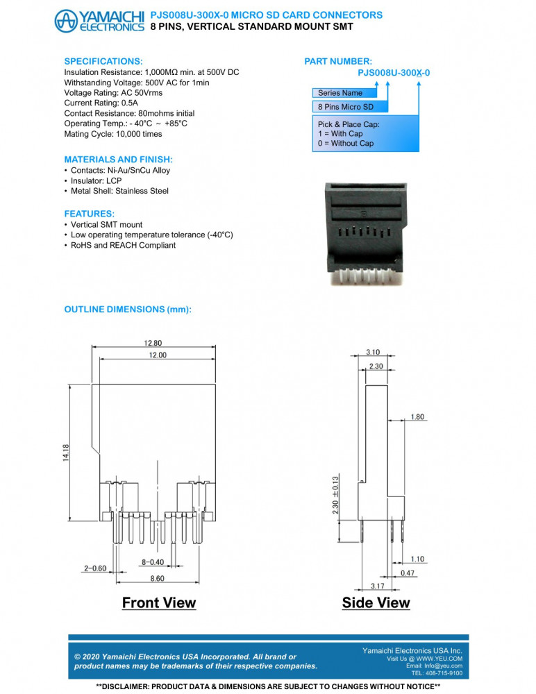 Yamaichi Electronics PJS008U-3000-0 product document