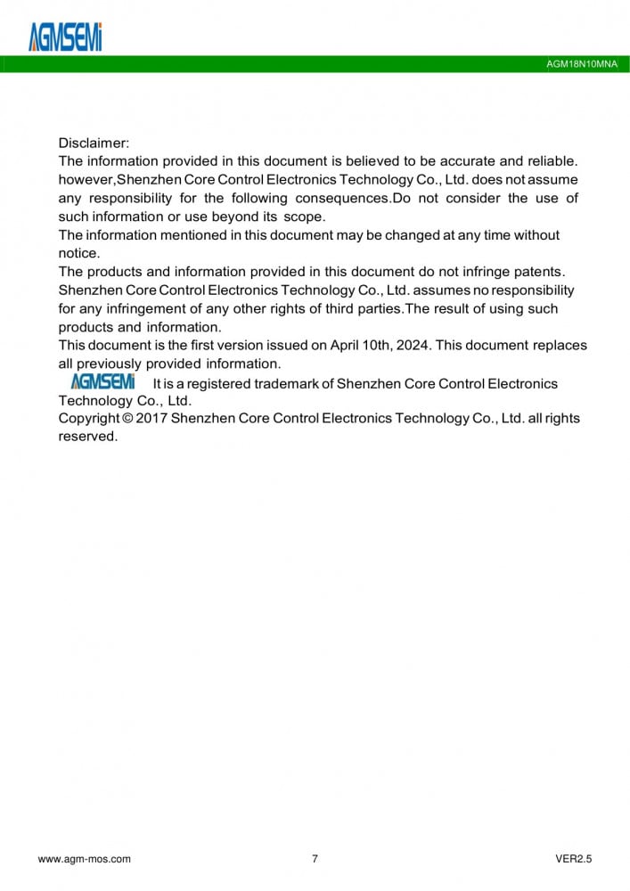 AGM18N10MNA datasheet page 7