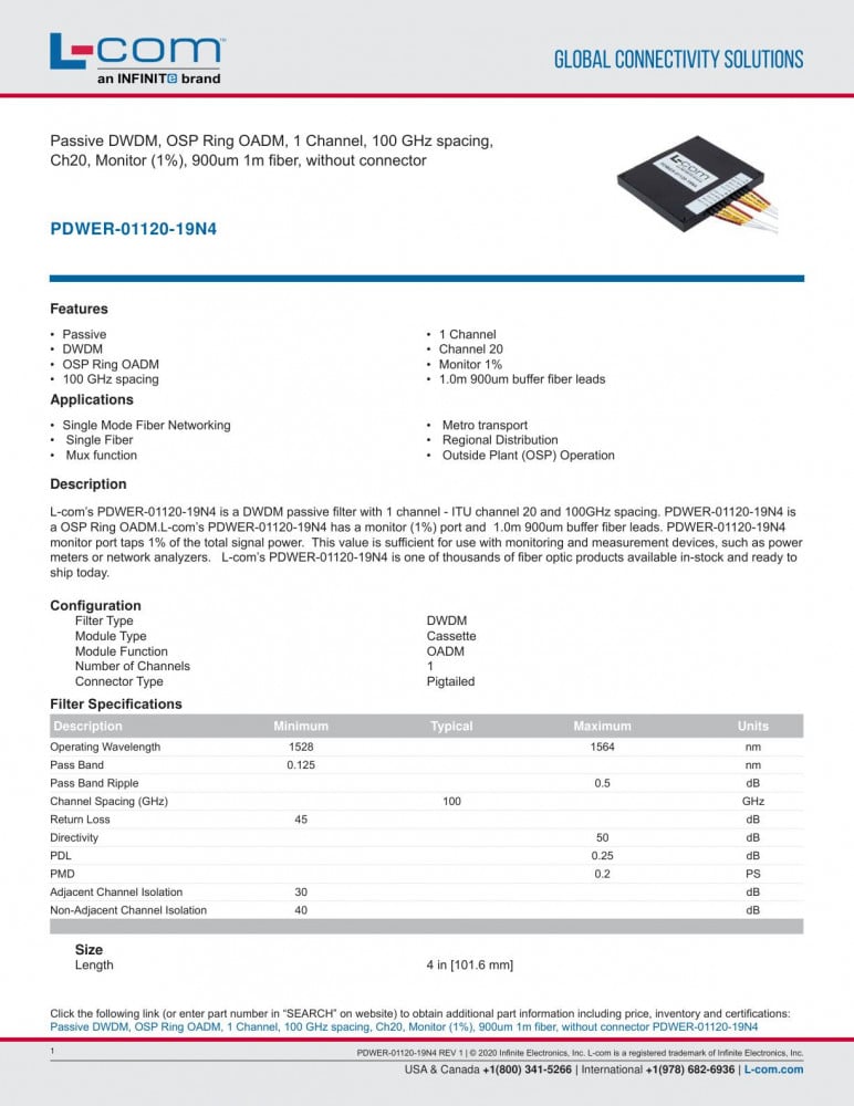 PDWER-01120-19N4 datasheet page 1