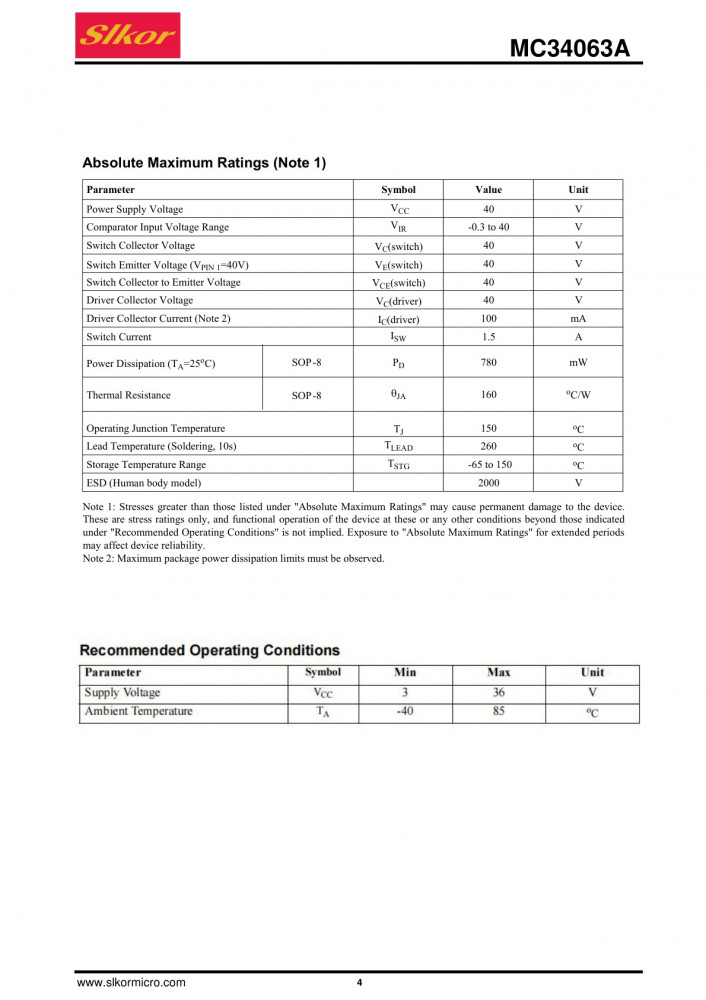 MC34063A datasheet page 4