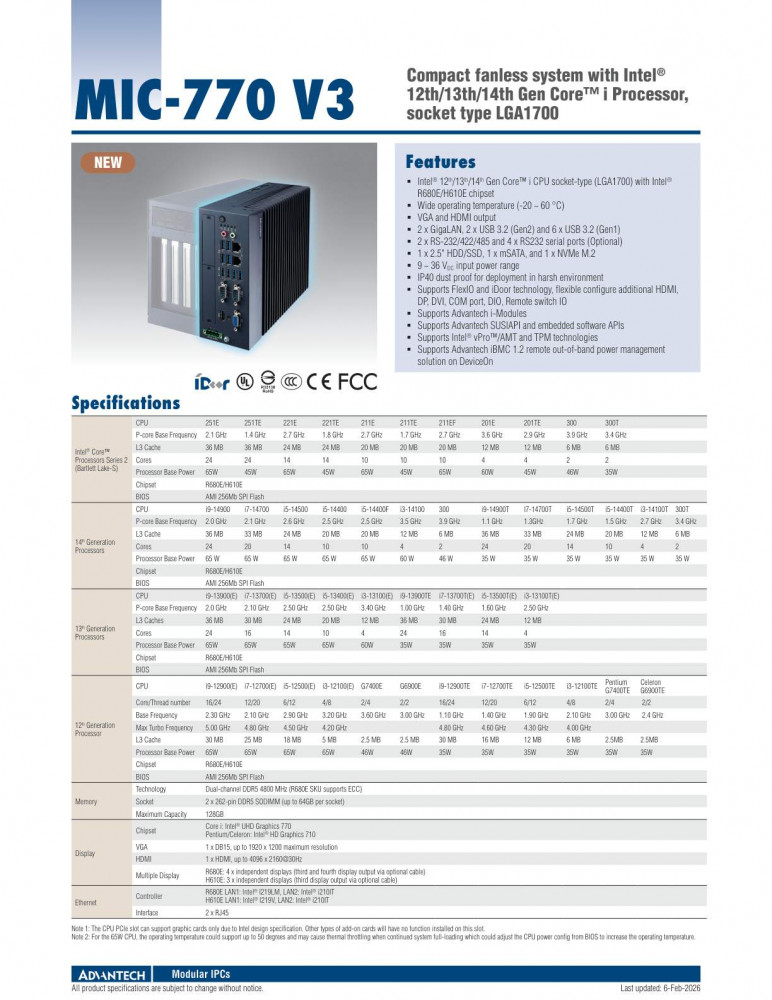MIC-770 V3 technical document page 1