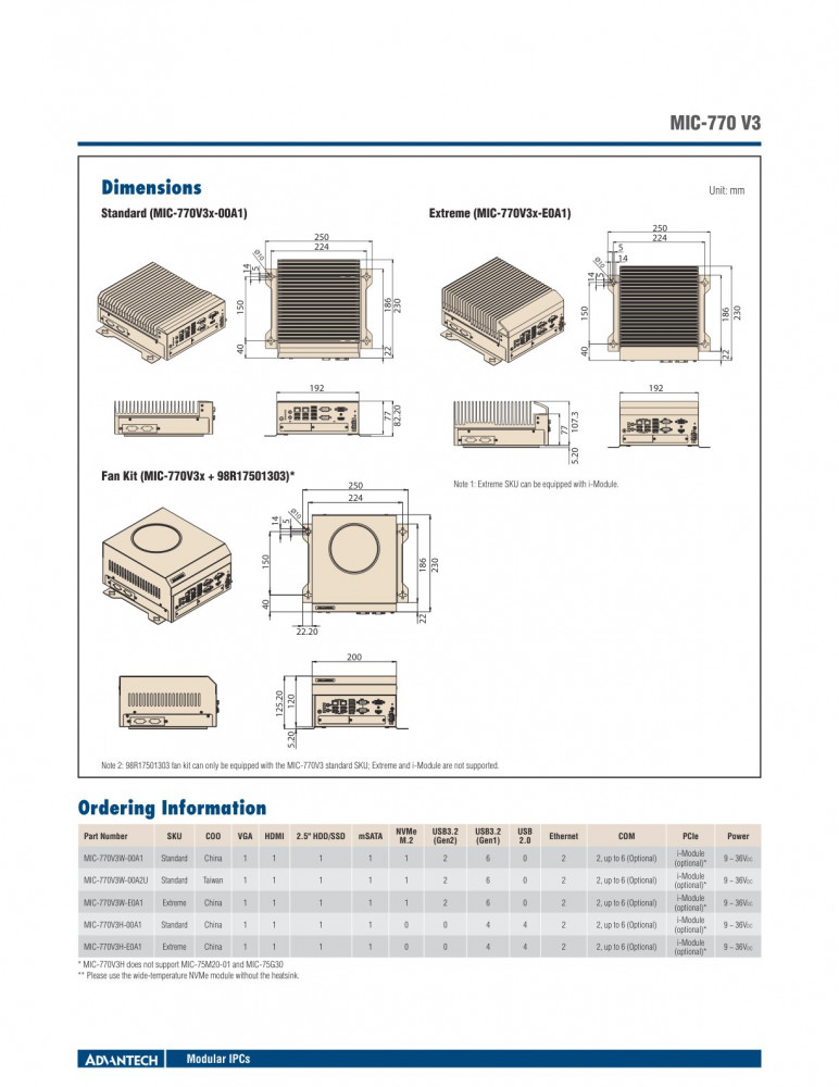 MIC-770 V3 technical document page 3