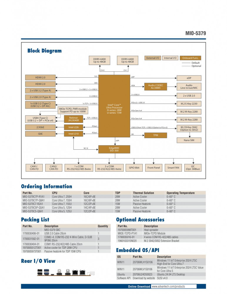 MIO-5379 product document, page 2