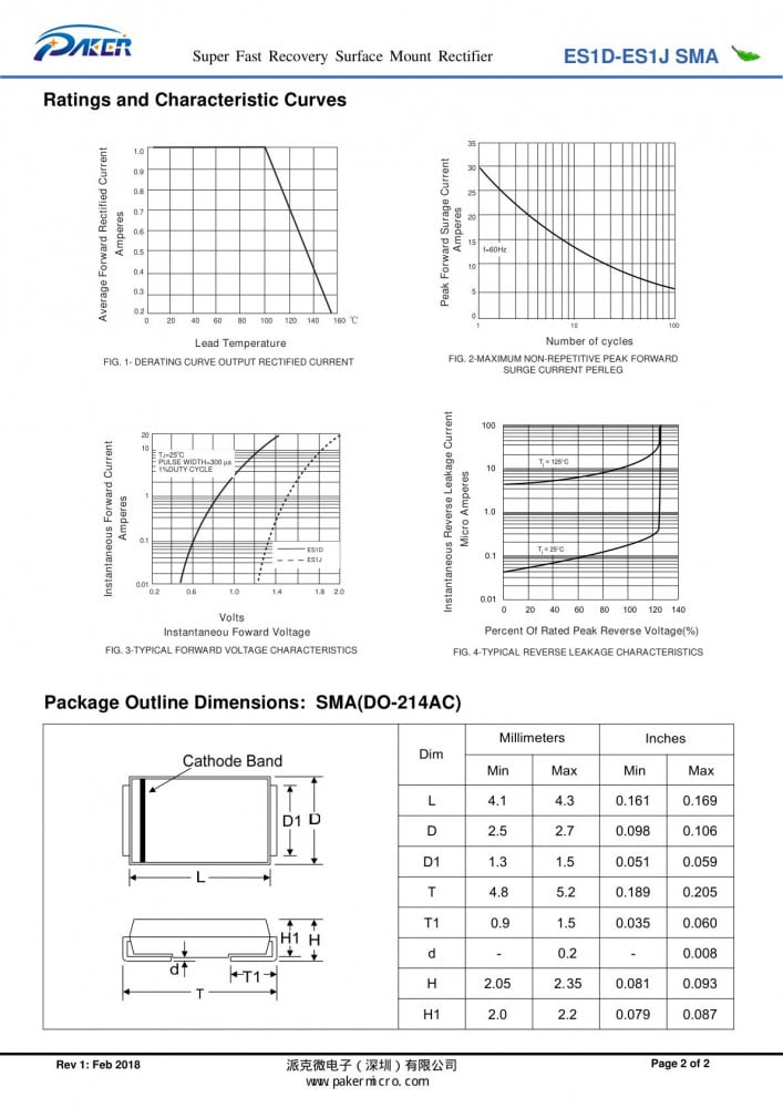 PAKER ES1J datasheet page 2