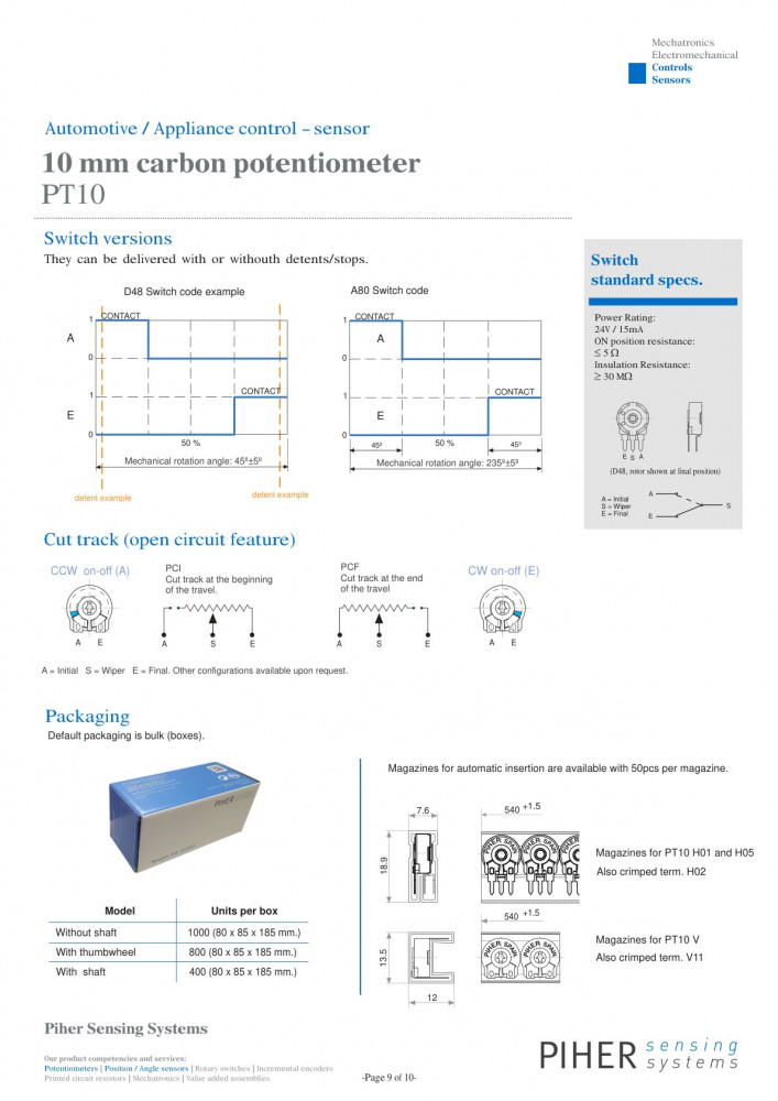 PT10 datasheet page 9