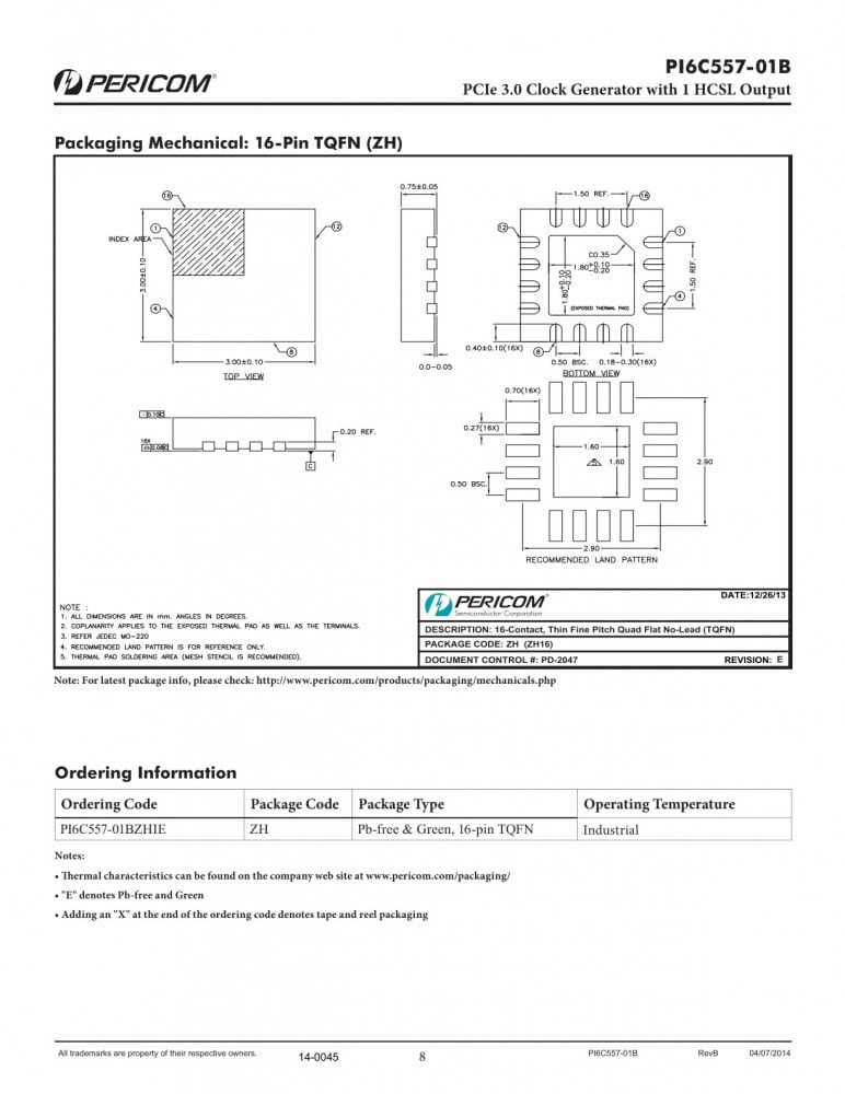 PI6C557-01BZHIEX datasheet page 8