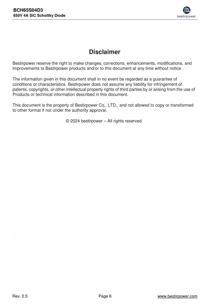 BCH65S04D3 datasheet page 6