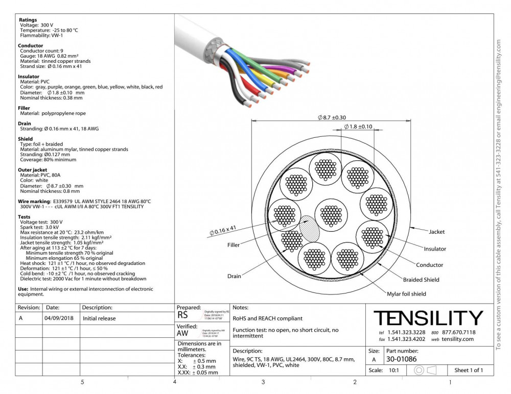 Tensility International 30-01086 product drawing