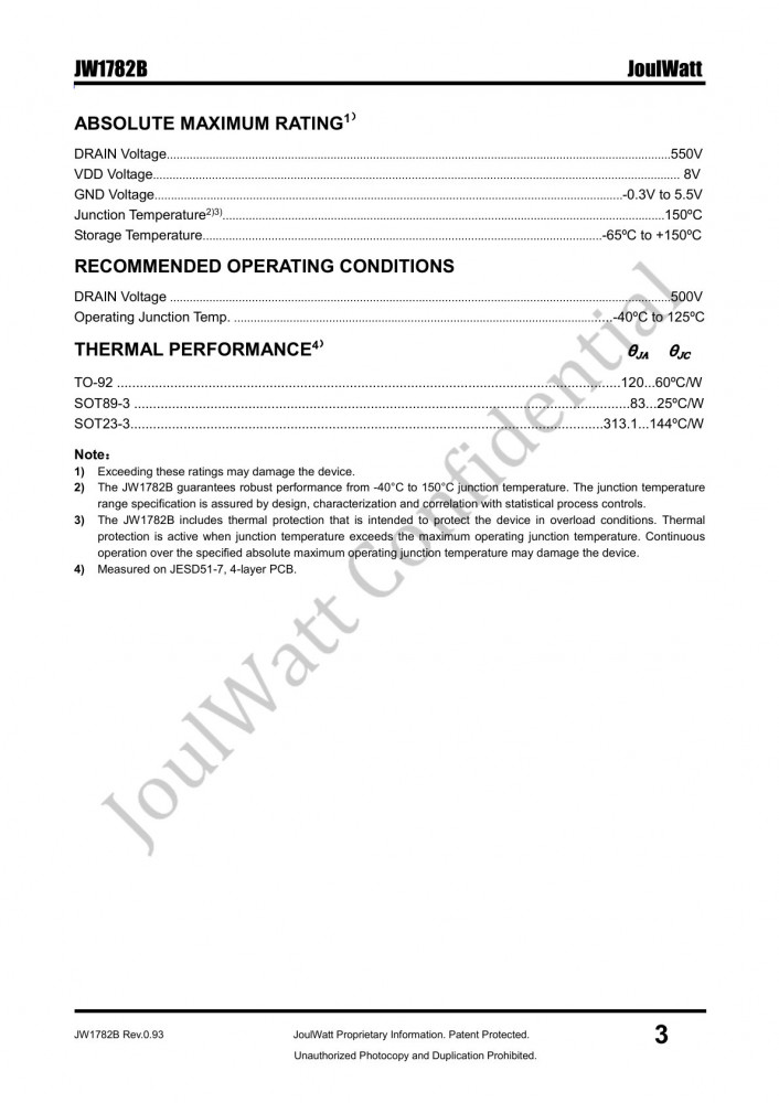 JW1782B datasheet page 3