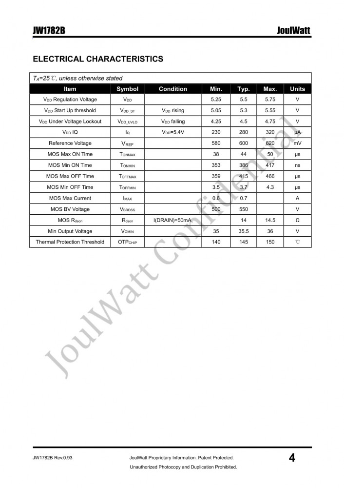 JW1782B datasheet page 4