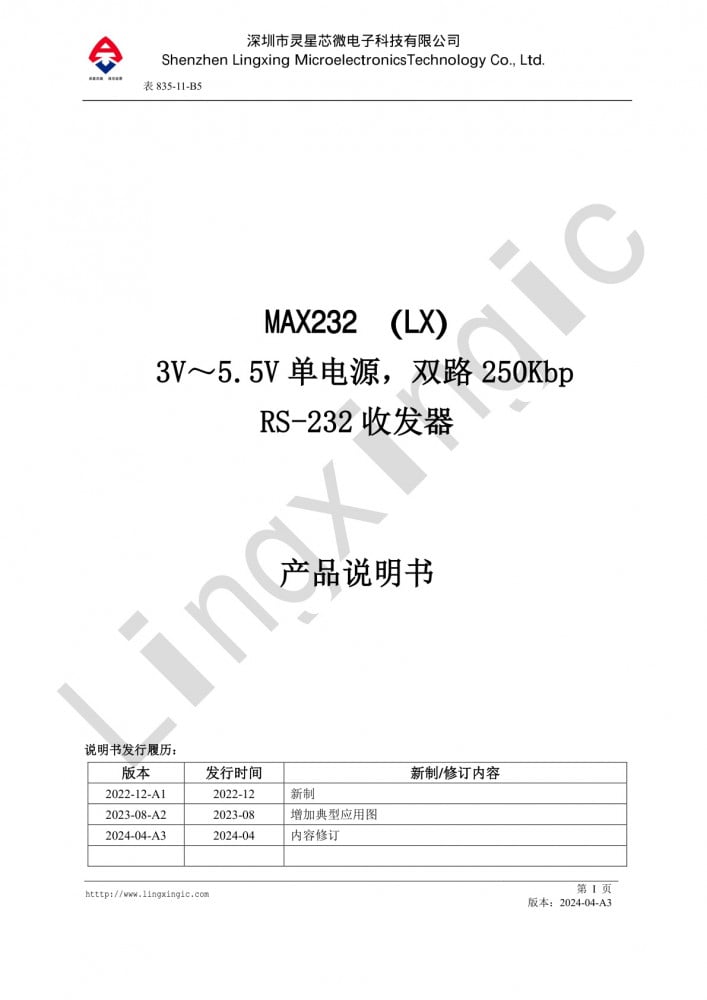 MAX232CPE(LX) datasheet page 1