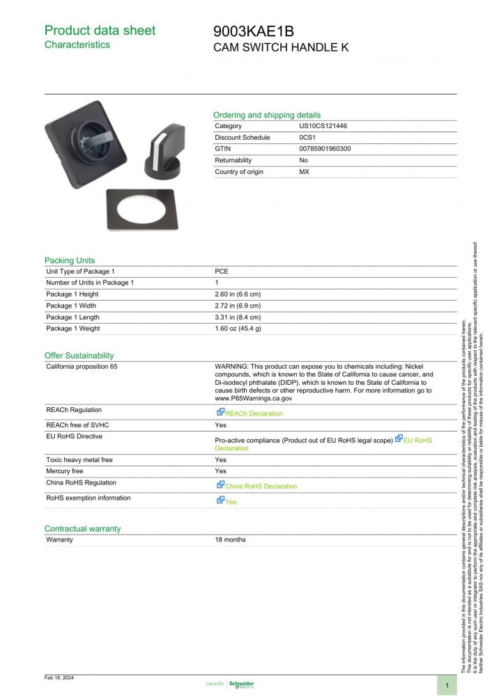 9003KAE1B technical document preview