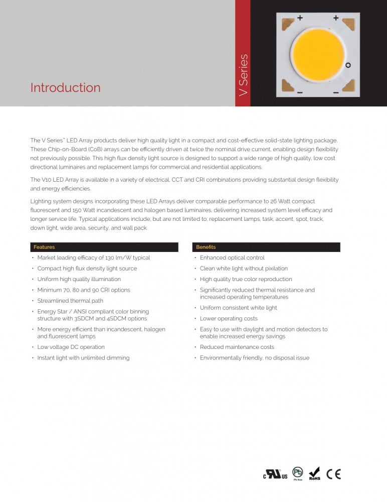 Bridgelux V10 datasheet page 2