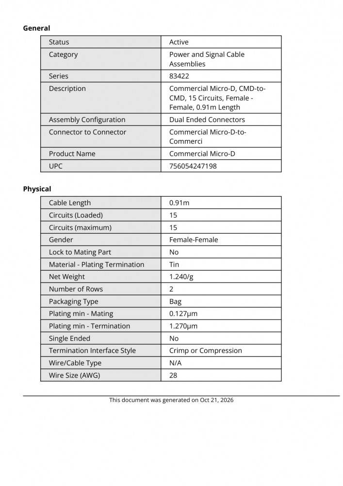 Technical document image 2 for Molex 834229054