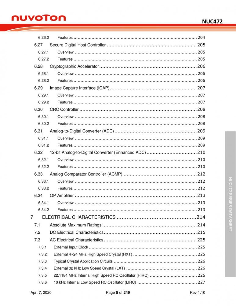 NUC472 datasheet page 5