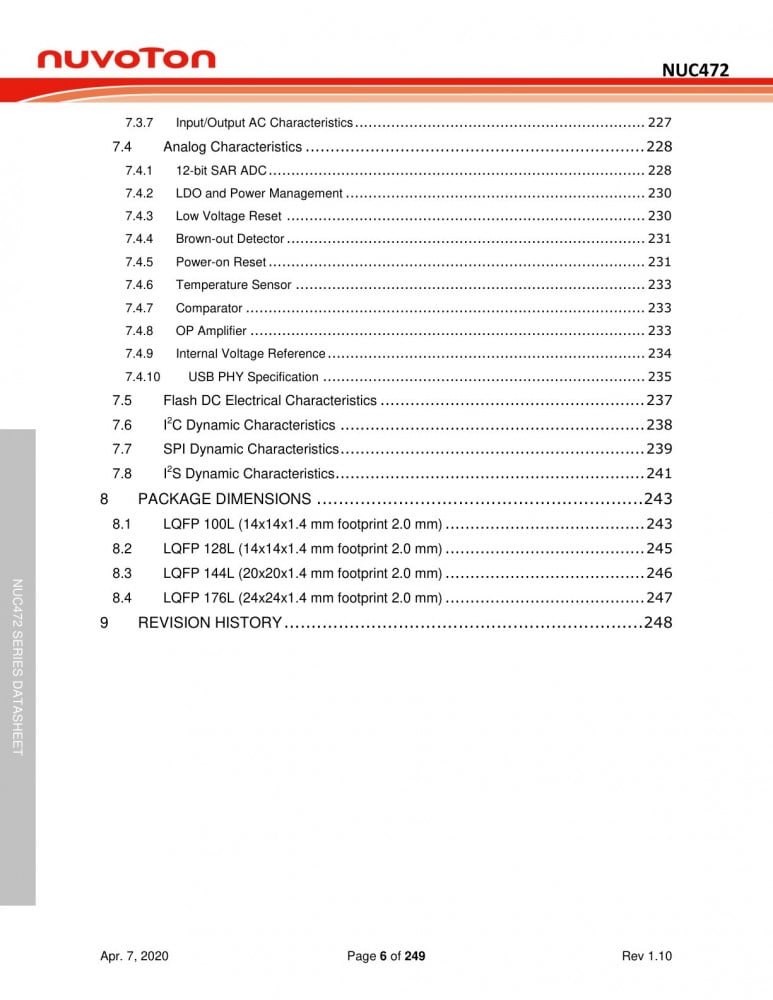 NUC472 datasheet page 6